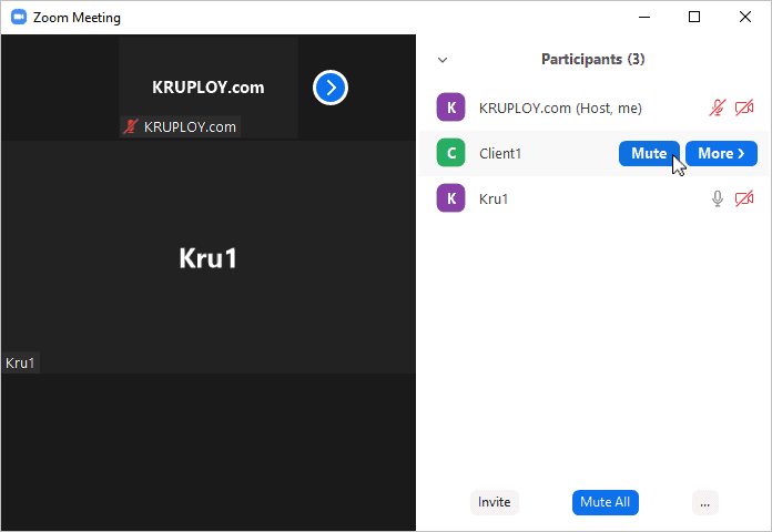 วิธีปิดไมค์ใน zoom ตัวเอง+คนอื่น | KruPloy